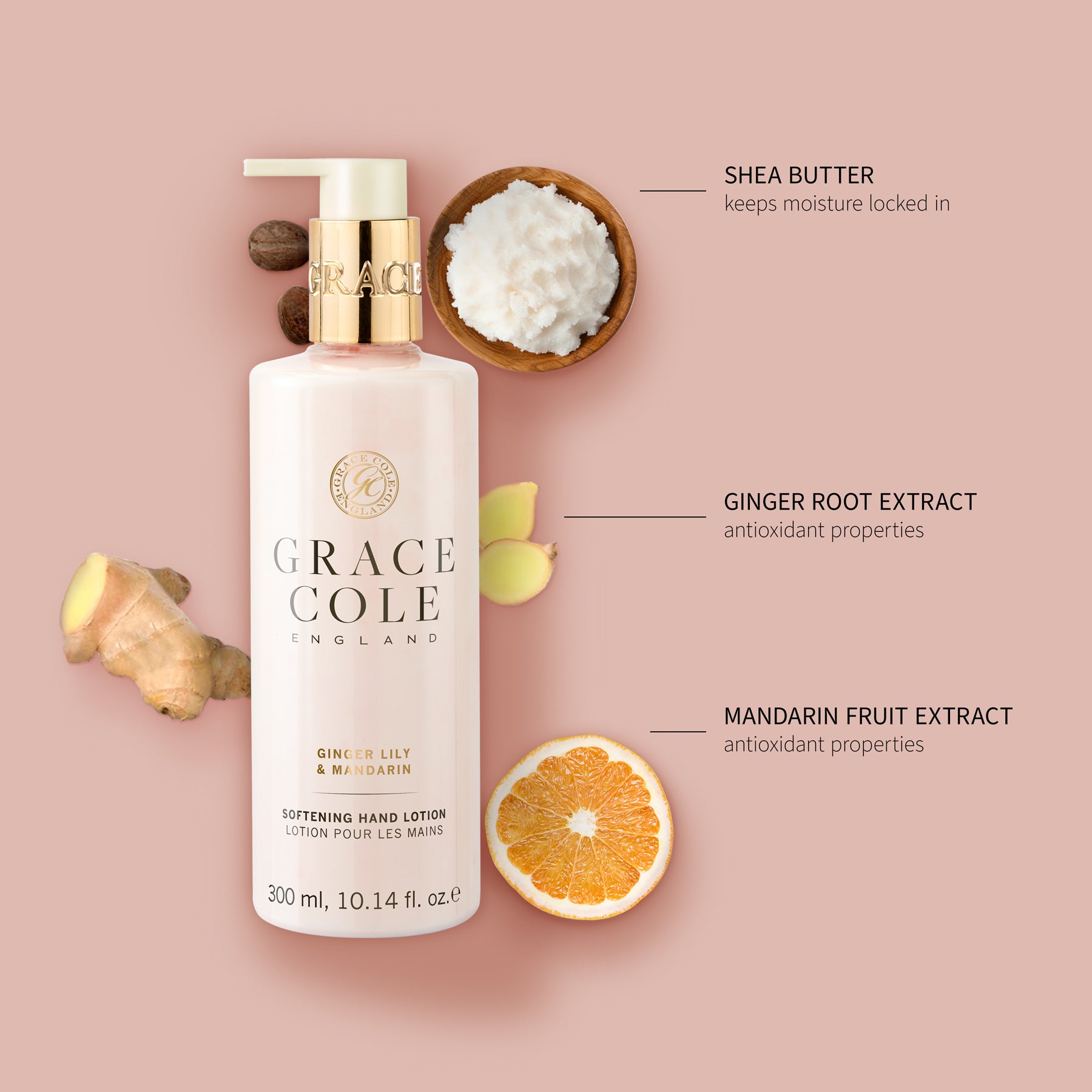 Grace Cole Ginger Lily & Mandarin Moisturising Hand & Body Lotion ...