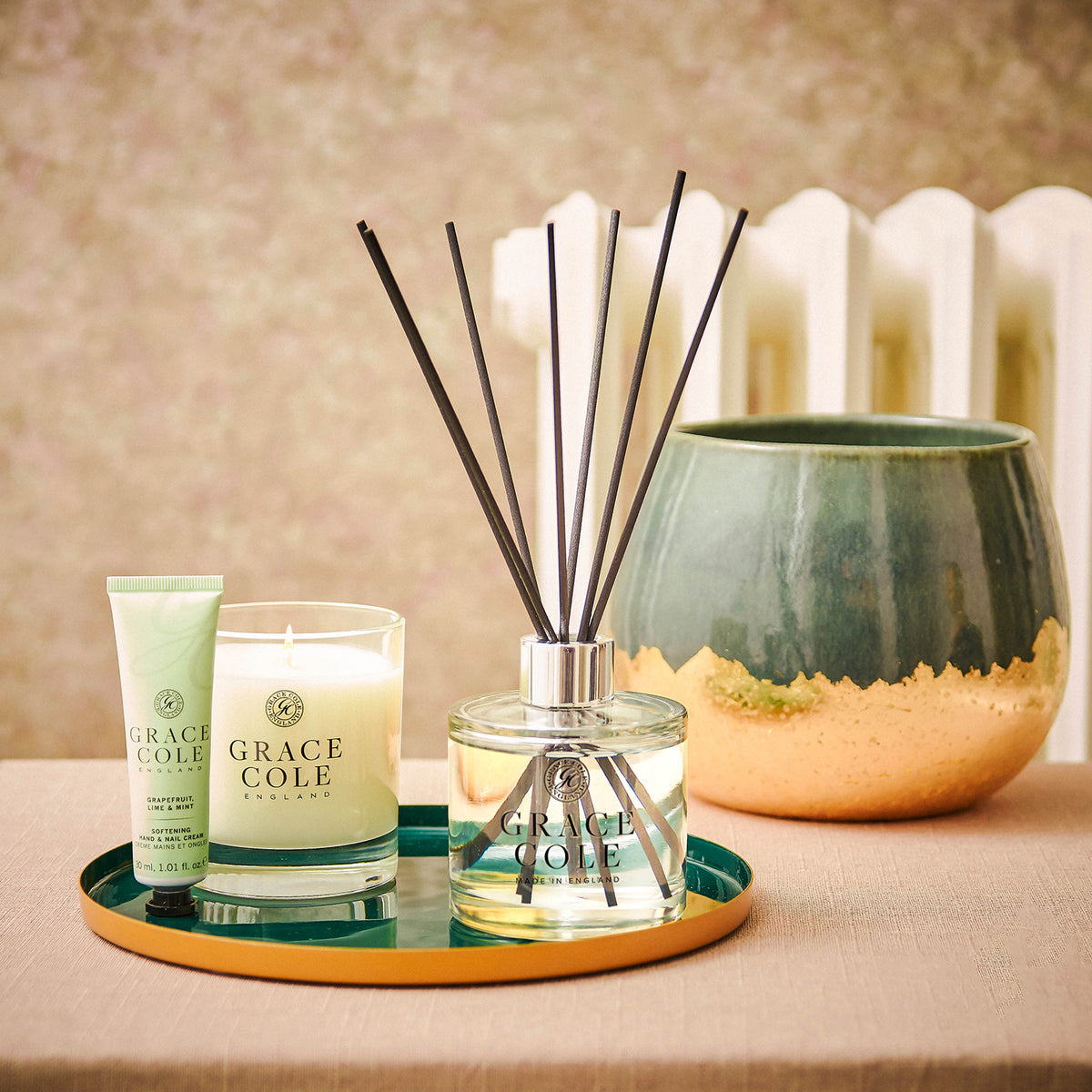 Grace Cole Grapefruit, Lime & Mint Fragrant Diffuser | Vegan - Made in the UK